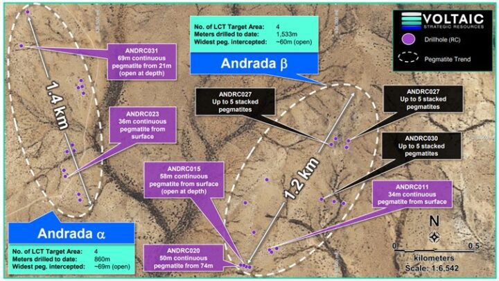 Voltaic (ASX:VSR) stack pegmatite at Andrada